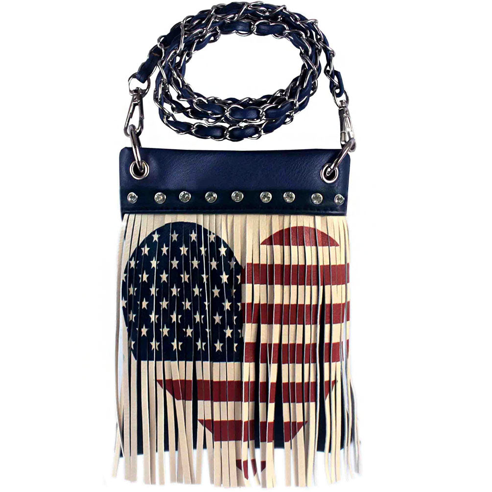 U.S Flag Patriotic Theme Fringe Mini Crossbody Bag – HerstationWholesale