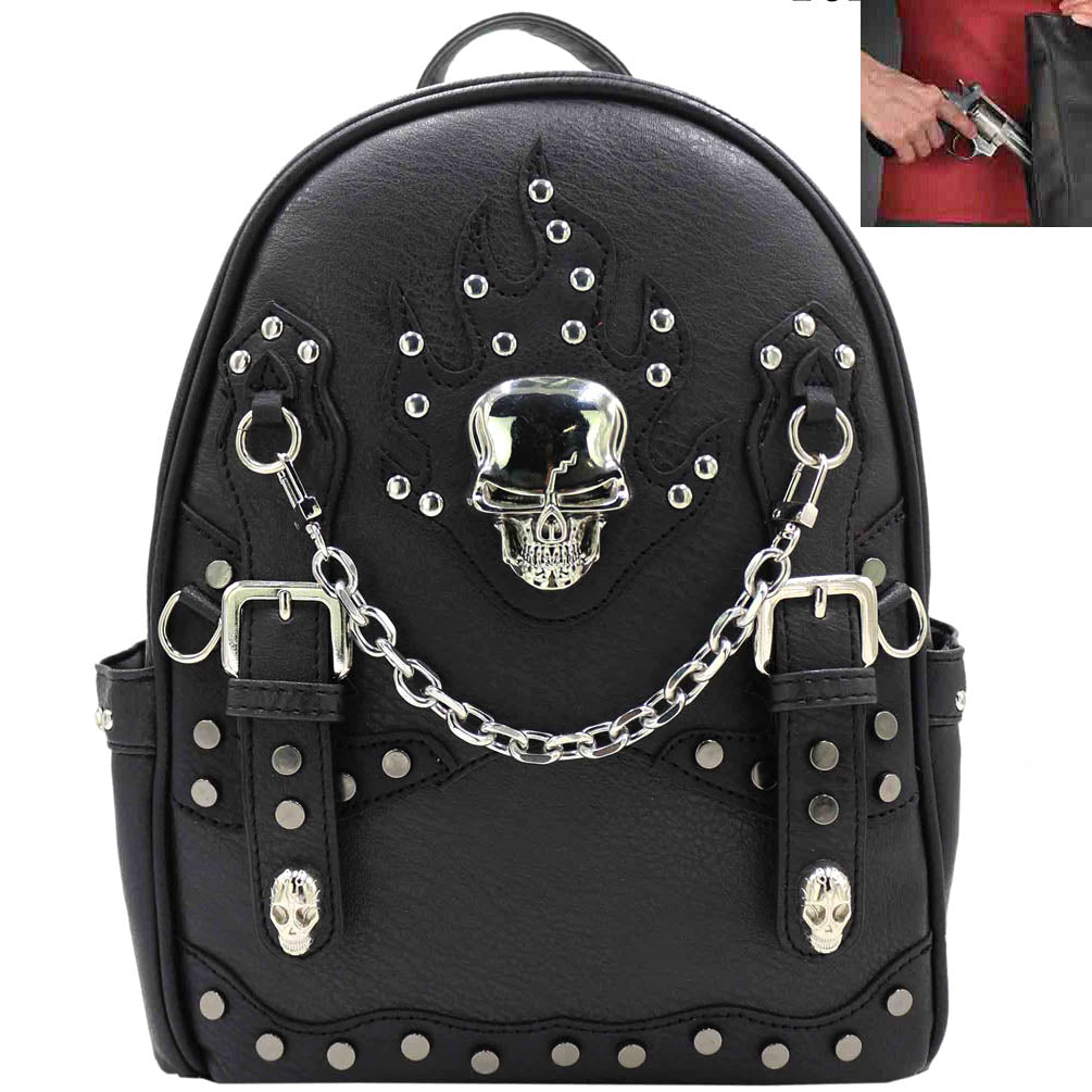 Western Skull Concho Chain Studded Concealed Carry Cowgirl Backpack ...